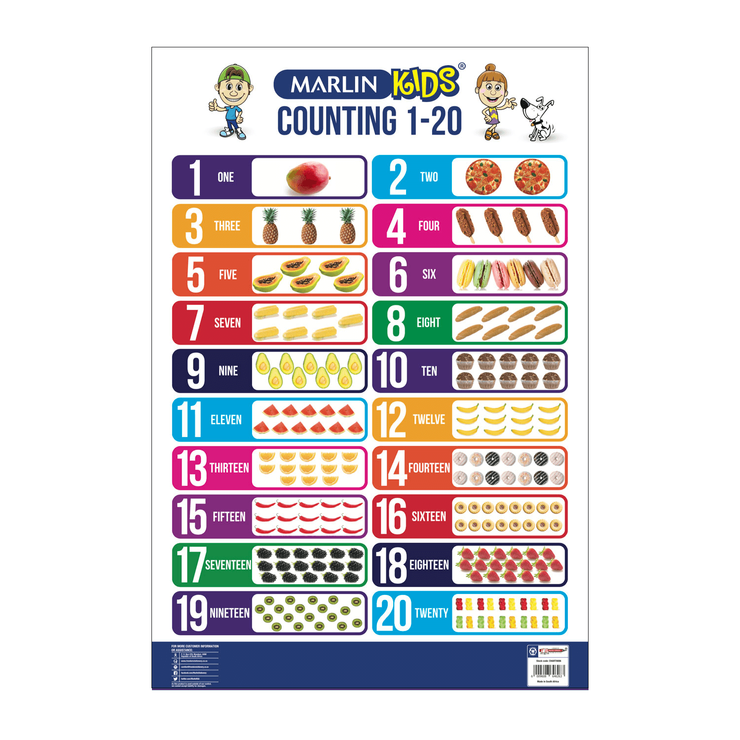 Marlin Kids Chart Counting 1 to 20 - CHART0006