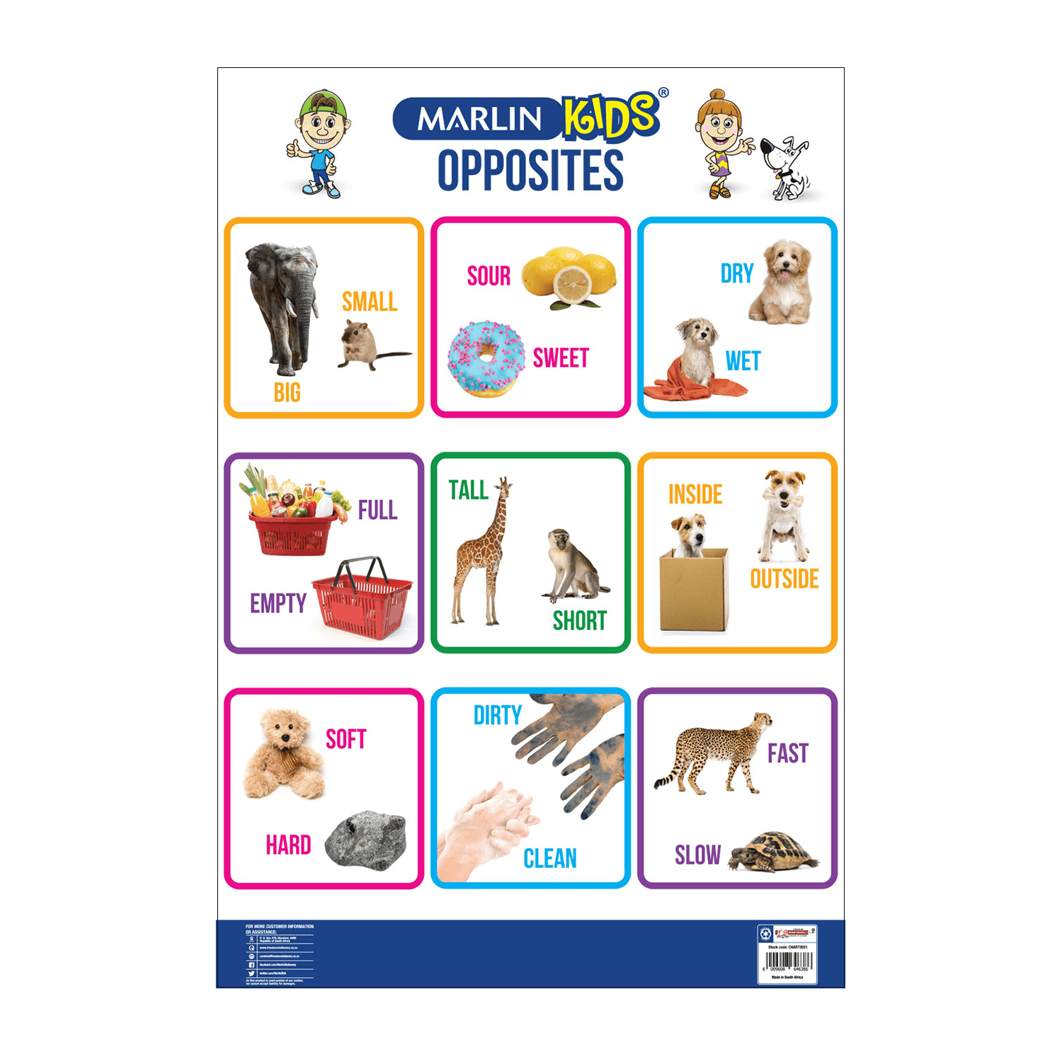 Marlin Kids Educational Wall Chart Opposites - CHART0021