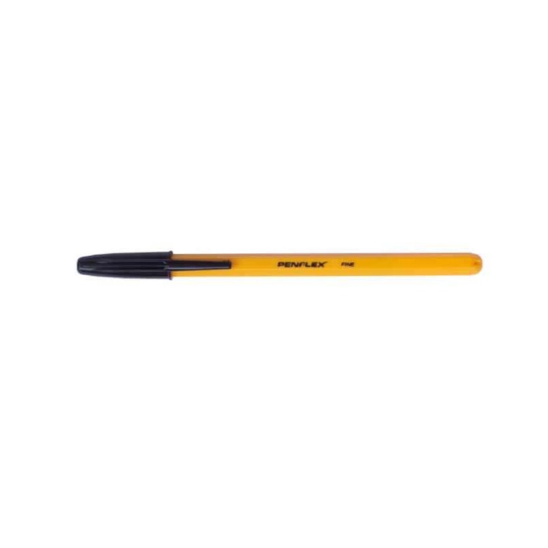 Penflex Ballpoint pen orange barrel 0.8mm Tip Black Box of 50 - 42-1846 ...