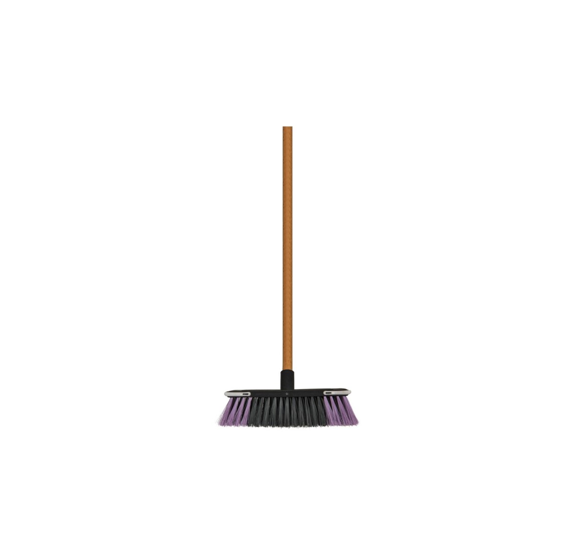 Plastic Back Screw Fit Broom - Coloured Border / Black - Wooden Handle ...