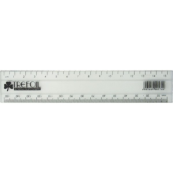 Trefoil RULER CLEAR PLASTIC 15cm - DPRUL1115001 - DM Office Solutions