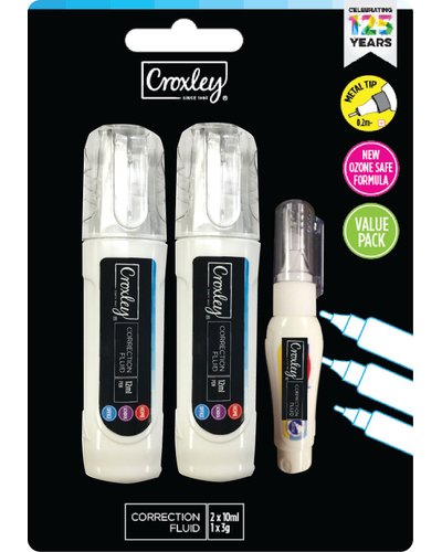 CROXLEY Correction Pen 12ML X 2 + 4ML - PACK 12