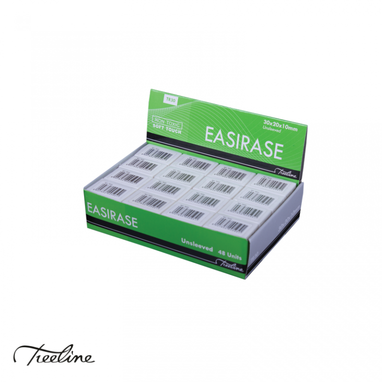 TREELINE PVC Eraser Unsleeved 30 X 20 X 10mm Box 30`s - 58-3422-00