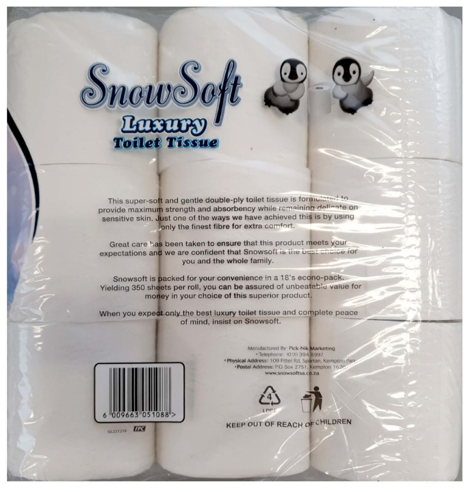 Snowsoft 2Ply Tissue paper 9s 200sheets - 2-018