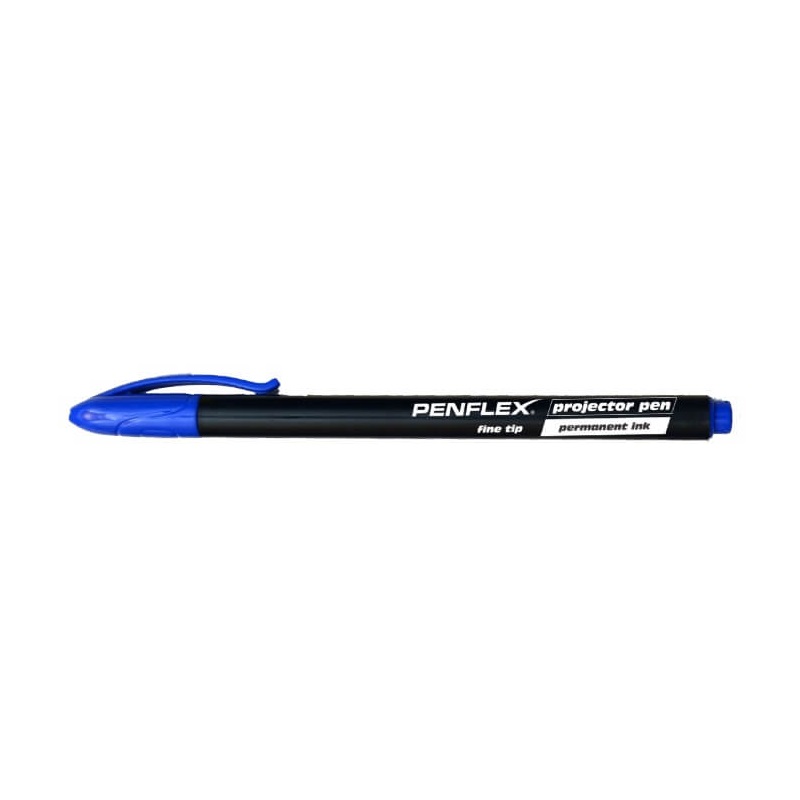 Penflex Permanent Projector Pen Fine 0.6 Bullet Tip Blue 10`s - 36-1900-02