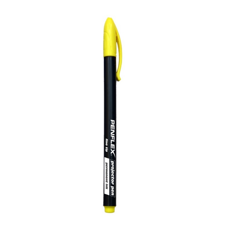 Penflex Permanent Projector Pen Fine 0.6 Bullet Tip Yellow Each - 36 ...