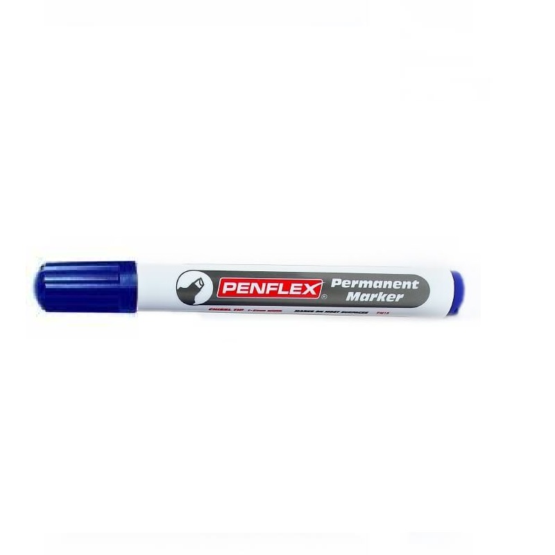 Penflex PM15 Permanent Markers 1.4mm Chisel Tip Blue Box of 10 - 36-1832-02