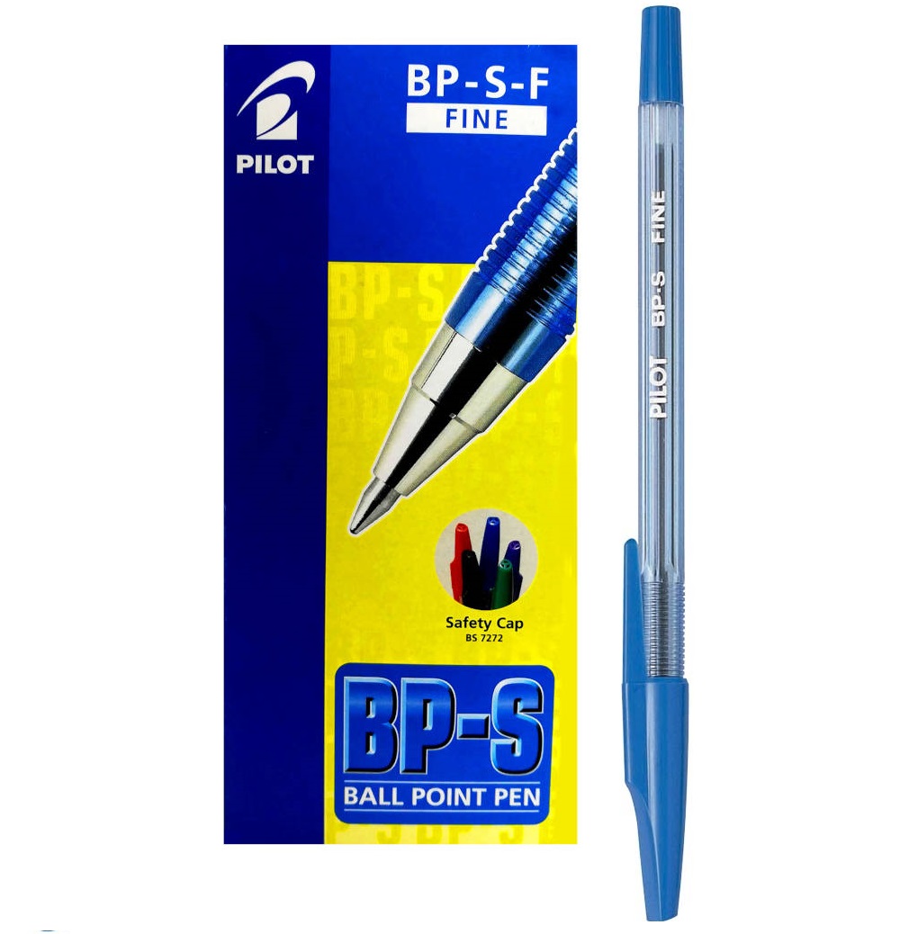 Pilot BP-S-F Ballpoint Fine Pen Blue Box of 12 - BP-S-F-L - Stationery ...