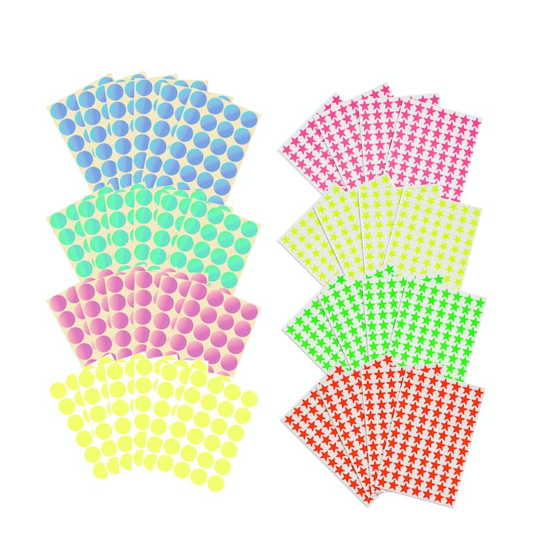 Tower Colour Star Labels 168 Stickers Red - STR