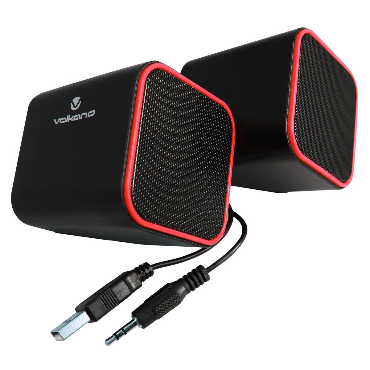 Volkano USB Powered Diamond Series Speakers-VB-702-RED