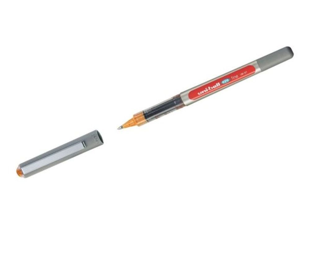 Uni-ball UB-157 Orange 0.7mm Fine Rollerball Pen with Cap and Grip ...