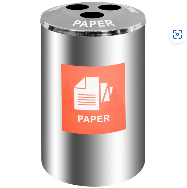 Krost Cool Recycling Bin Three Hole - Stainless Stee